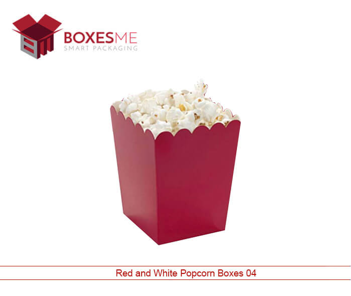 Red and White Popcorn Boxes | Custom Popcorn Boxes - BoxesMe