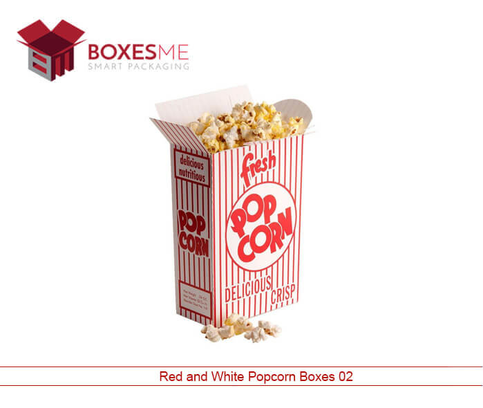Red and White Popcorn Boxes | Custom Popcorn Boxes - BoxesMe