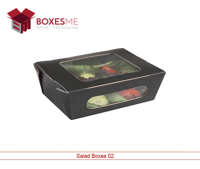 Custom Cardboard Salad Packaging Boxes with Window Die Cut